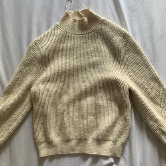 Zara | Sweaters | Zara Cream Turtle Neck Knitted Sweater | Poshmark